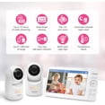Baby Monitor with 2 Cameras No WiFi & 7" IPS Split Screen, Remote Pan ...