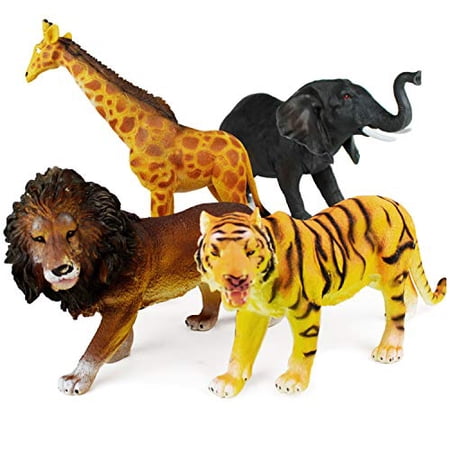 Boley 4 Piece Jumbo 11" Safari Animals Set - Large Zoo Animals and ...