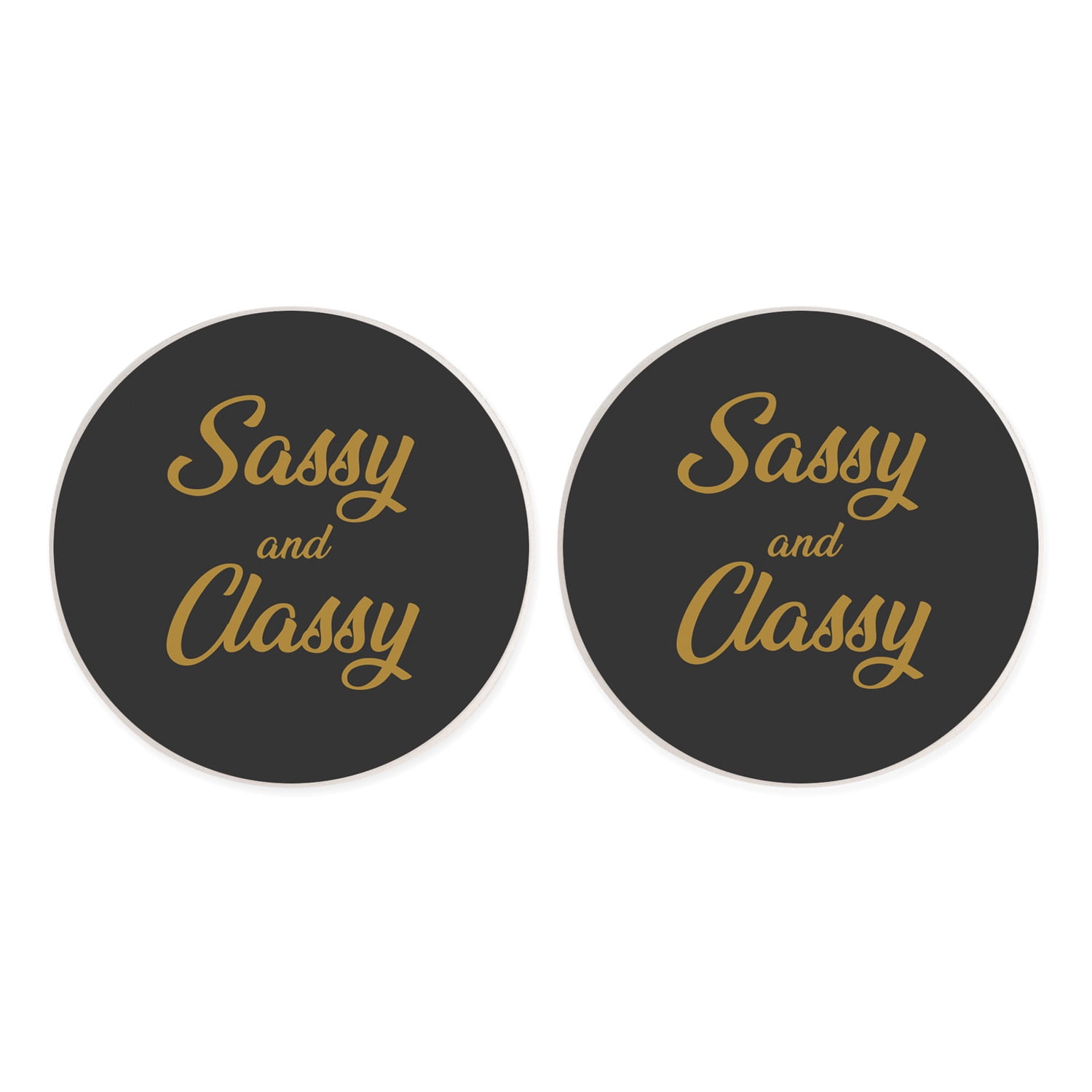 Sassy and Classy Midnight Black 2.75 x 2.75 Ceramic Car Coasters Pack of 2 - Walmart.com