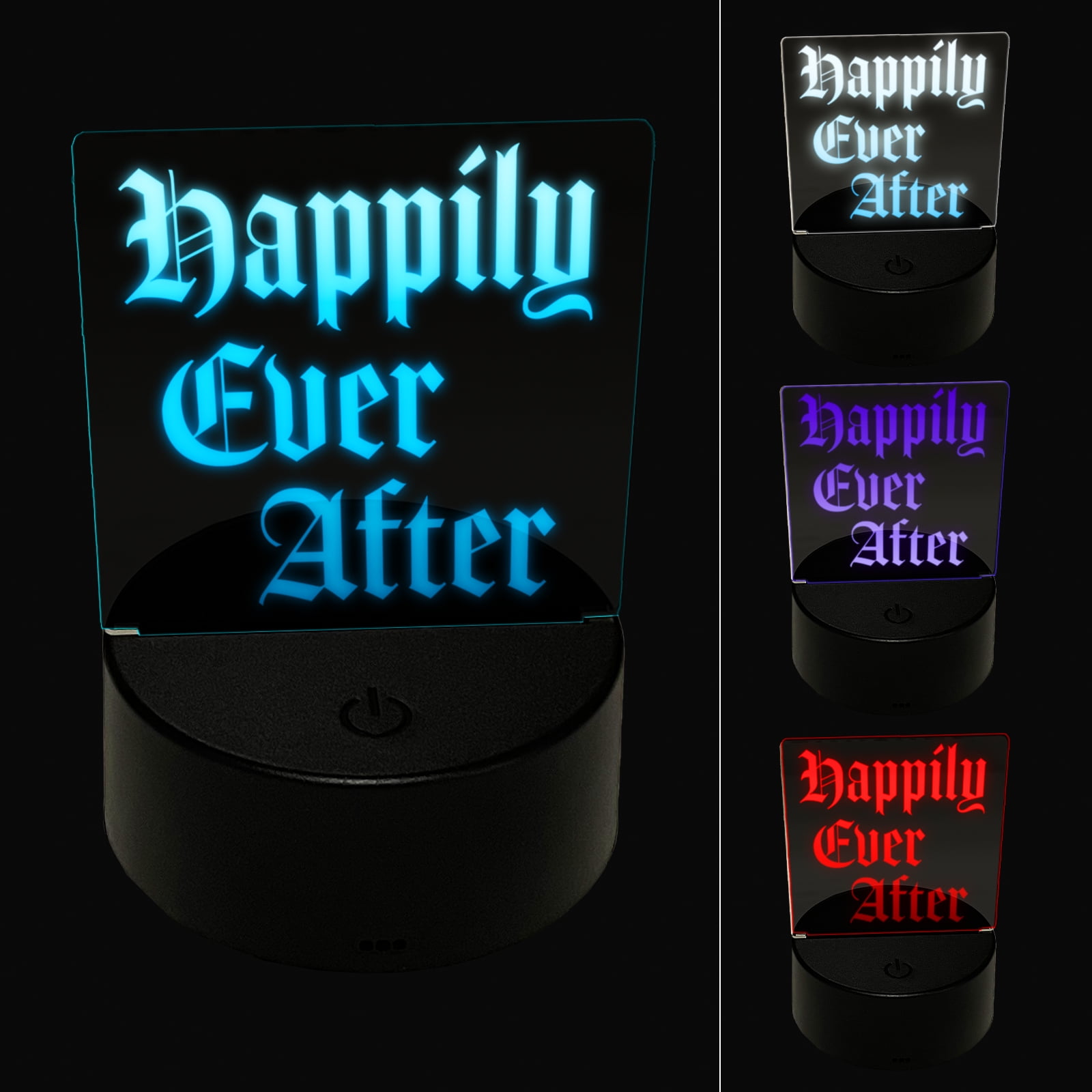 Happily Ever After Fairy Tale Wedding Old Timey Text LED Night Light ...