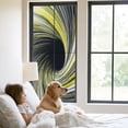 Abstract Swirling Vortex Window Privacy Film, Yellow Gray Spiral Lines ...