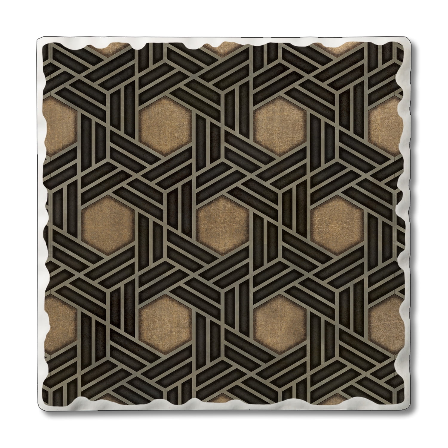 CounterArt "Gilded Cane" 1 Pack Absorbent Stone Tumbled Tile Coaster 4 ...