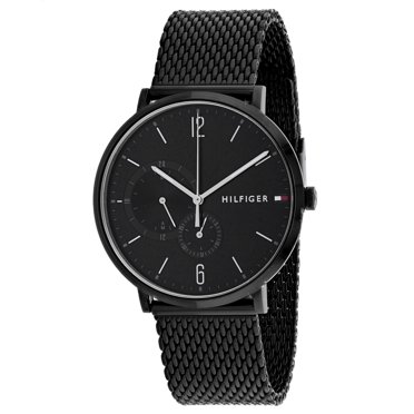 Tommy Hilfiger Black Leather Chronograph Mens Watch 1790875 - Walmart.com