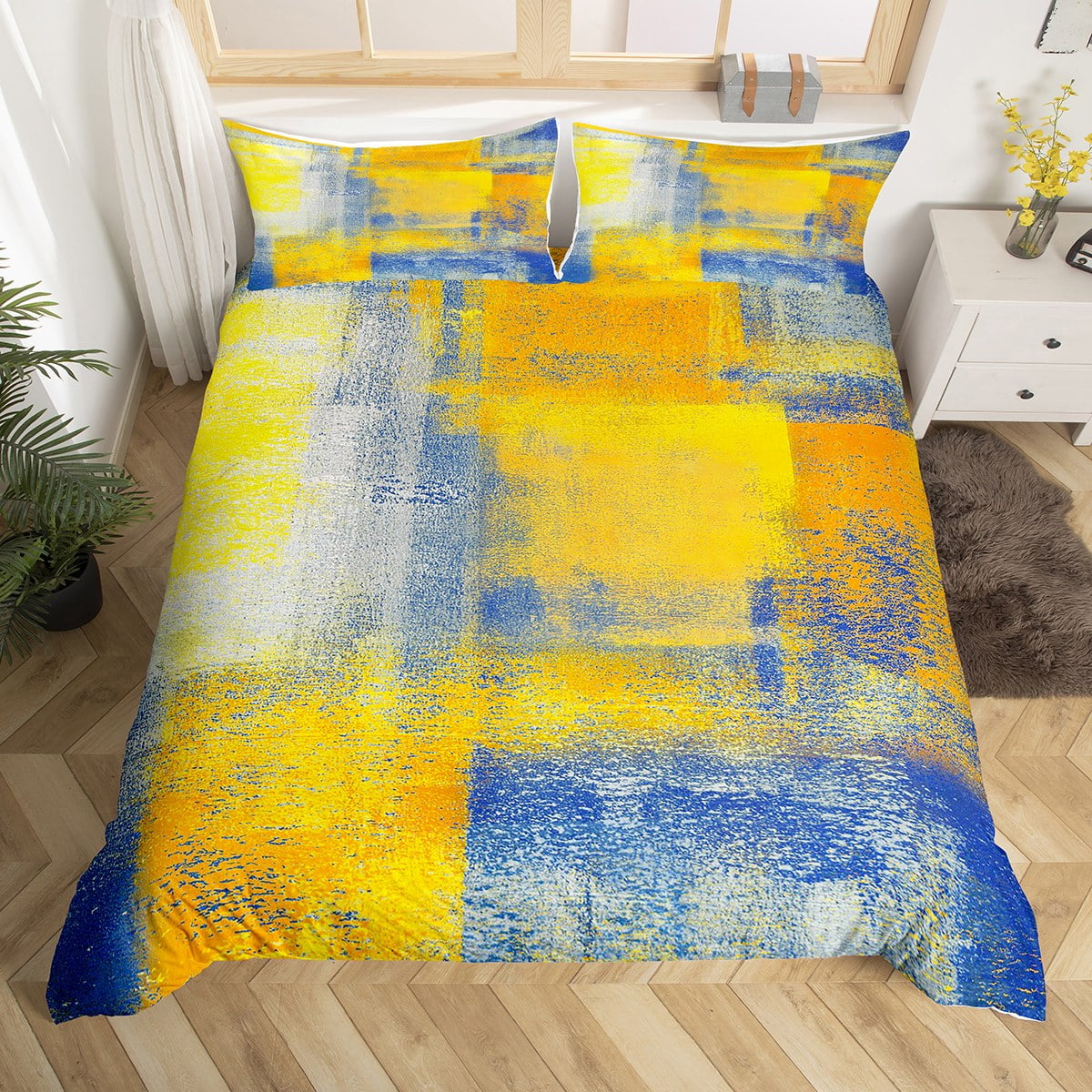 YST Yellow Ombre Duvet Cover Full Grunge Bedding Set Aesthetic ...