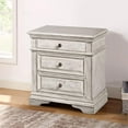 Pemberly Row Contemporary Rustic Ivory Wood 3-drawer Nightstand ...