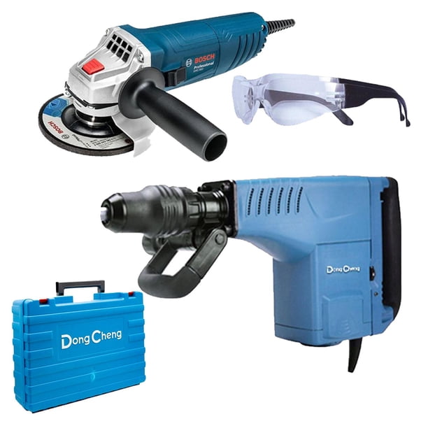 Miniesmeril GWS 4-1/2 Bosch + Martillo Demoledor SDS MAX DC azul ...