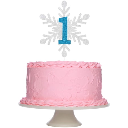 KSCD flake 1 Birthday Cake Topper KSCD Silver& Blue Glittery Winter ...
