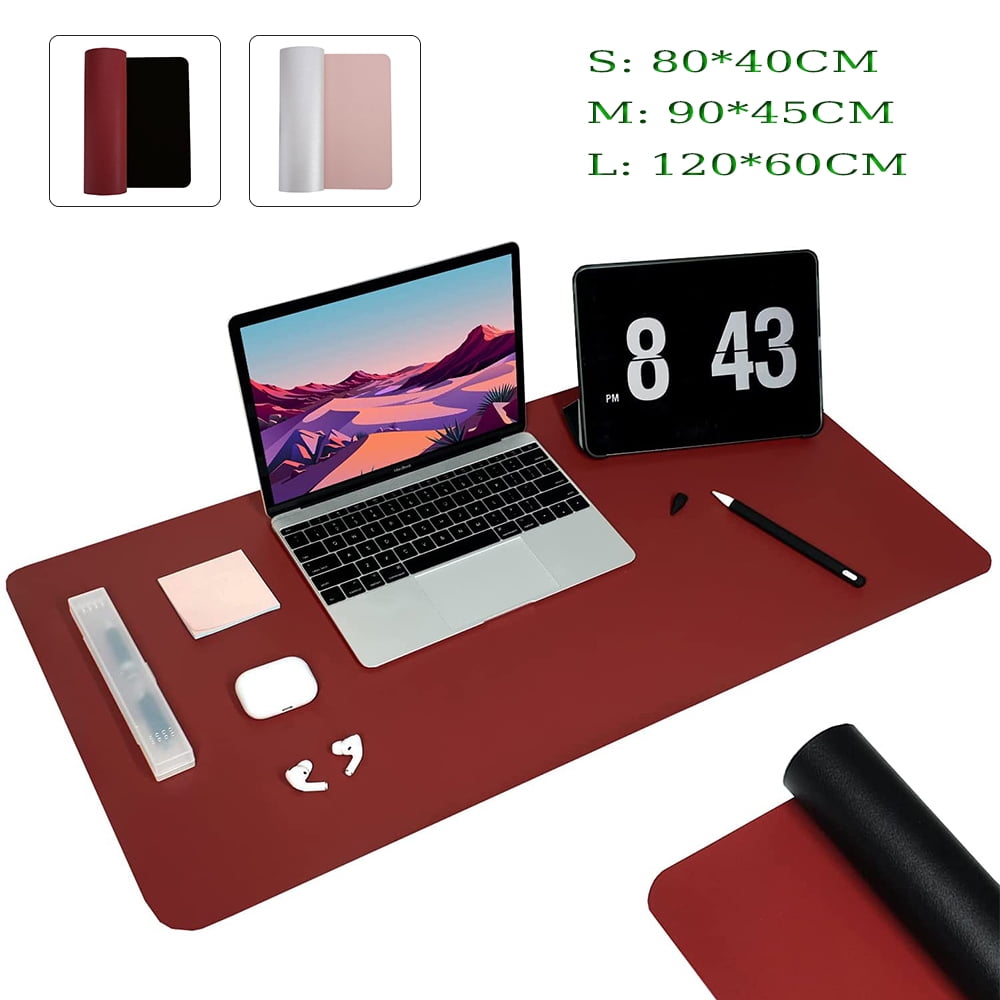 CJC Dual Sided Multifunctional Desk Pad, PU Leather Desk Mat ...