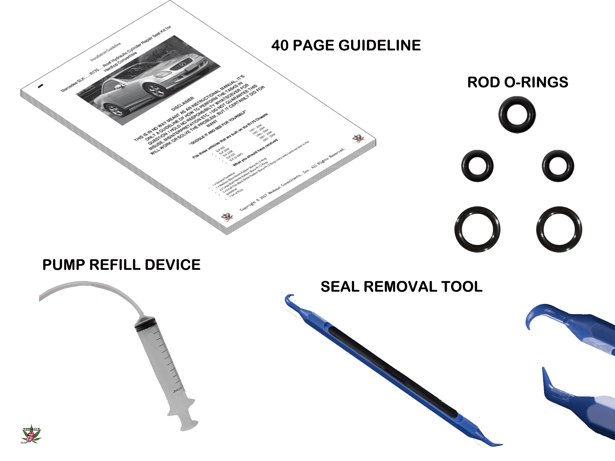 Mercedes Hydraulic Cylinder Repair Seals Kit Convertible Top 96-04 SLK ...