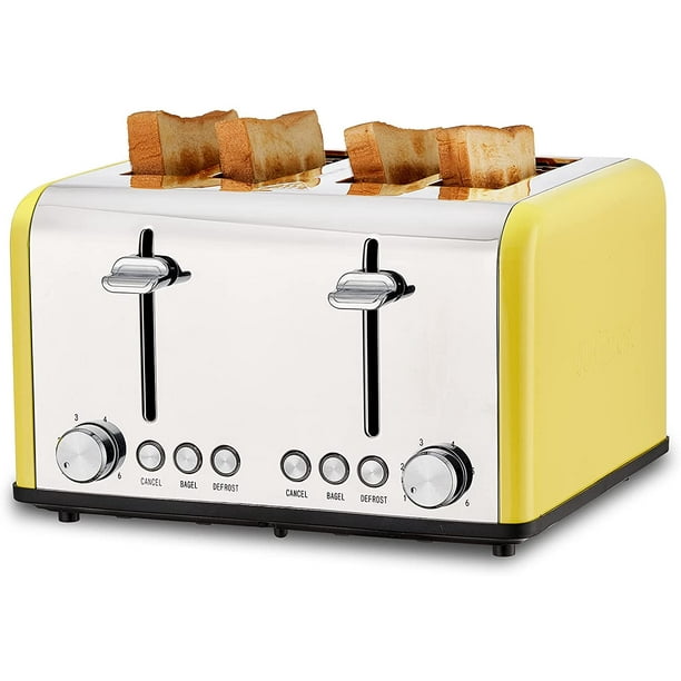 Toaster 4 Slice, Stainless Steel Toaster, Bread Toasters 4 Extra Wide ...