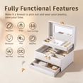 Casegrace Heart Shaped Lock Jewelry Box With Sync Open/Close Drawer ...