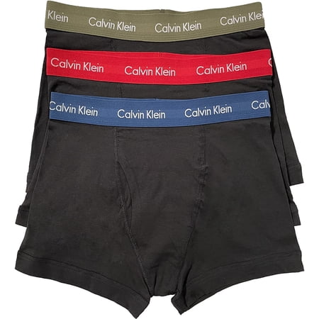 Calvin Klein Men's Cotton Stretch 3-Pack Trunks (Medium, Black Bodies W ...