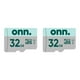 onn. 32GB Class 10 U1 MicroSDHC Flash Memory Card 2-Pack - Walmart.com