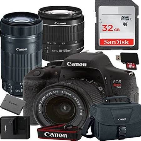 Canon EOS Rebel T6i/T7i Digital SLR Camera with EF-S 18-55mm IS STM EF 55-250mm f/4-5.6 II Kit ...