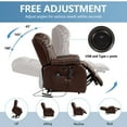 Real Leather Dual Motor Power Lift Recliner Chair with Massage, Heating ...