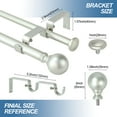 Urbanest Ball Adjustable Double Curtain Rod Set, 5/8", 48"-84", Antique ...