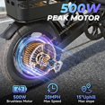 14’’ Foldable Commuter Electric Bike with Basket for Adults, 500W Peak ...