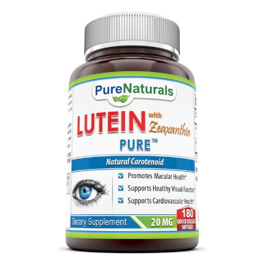 Pure Naturals Lutein with Zeaxanthin - 20 mg, 180 Softgels - Walmart.com
