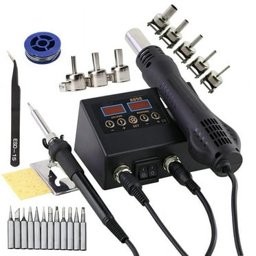 2 IN 1 750W LED Digital Soldering Station Hot Air Gun Rework Station ...