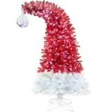 Euroco 6FT Bent Top Christmas Tree, Xmas Tree Bendable Santa Hat Style ...