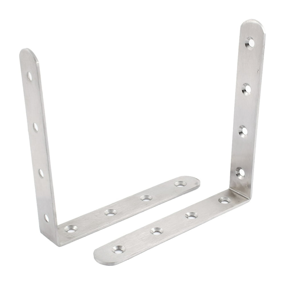 Unique Bargains 2pcs 8 Hole Round End 90 Degree Stainless Steel Corner
