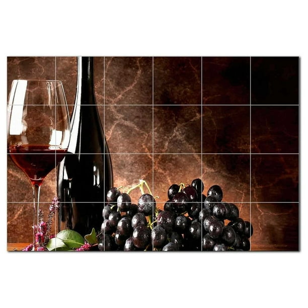 Wine Grapes Ceramic Tile Mural Kitchen Backsplash Bathroom Shower ...