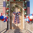 4th of July Patriotic Wreath Sash for Front Door, Red White Blue Wreath ...