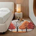 Autumn Forest 4' Round Rug for Cozy Reading Nook Home Office Chair Area ...