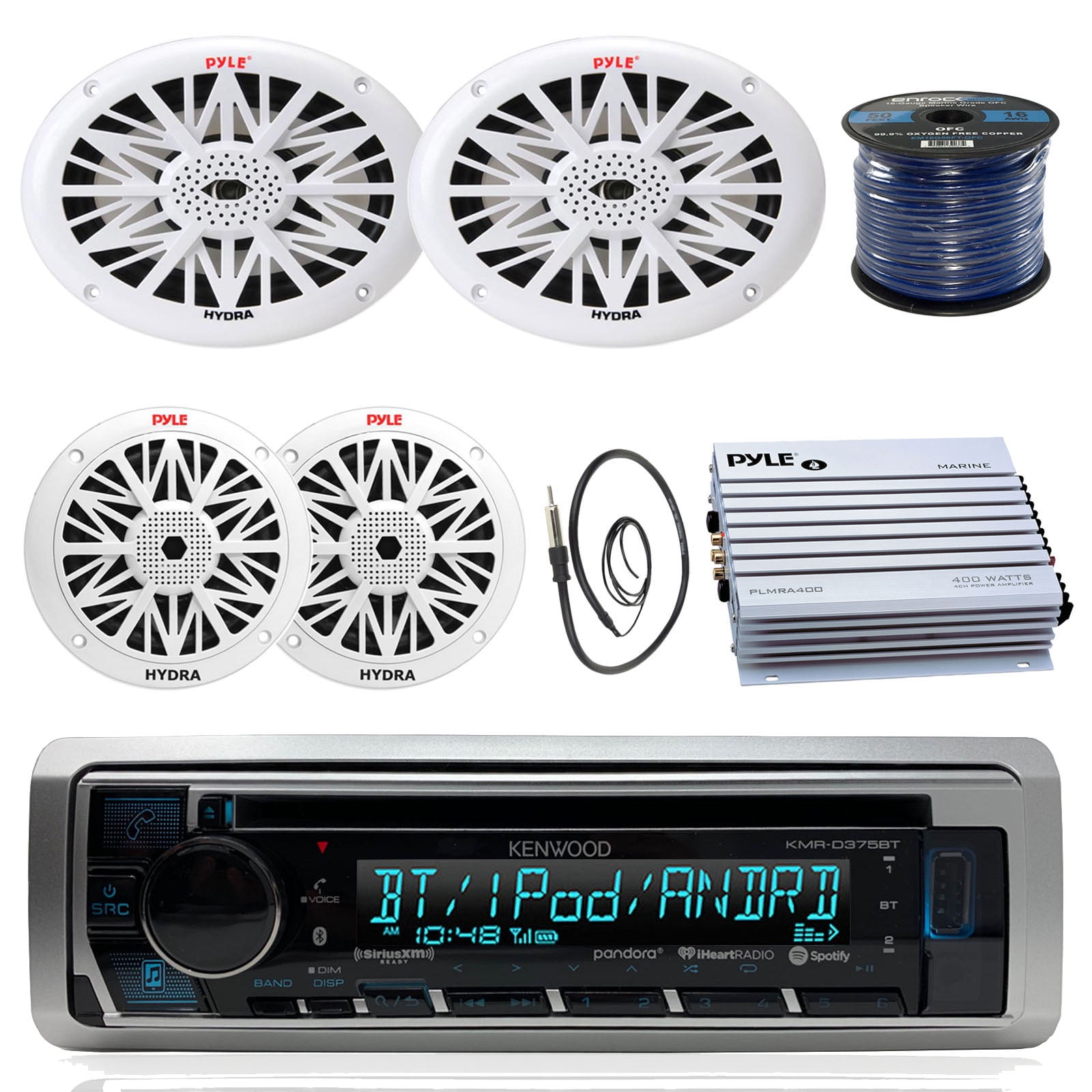 Kenwood KMRD375BT Marine Boat Audio Bluetooth CD Player Receiver ...