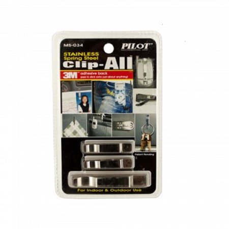 3M Clip-All Stainless Steel Spring Clips Adhesive Back Peel & Stick 9 ...
