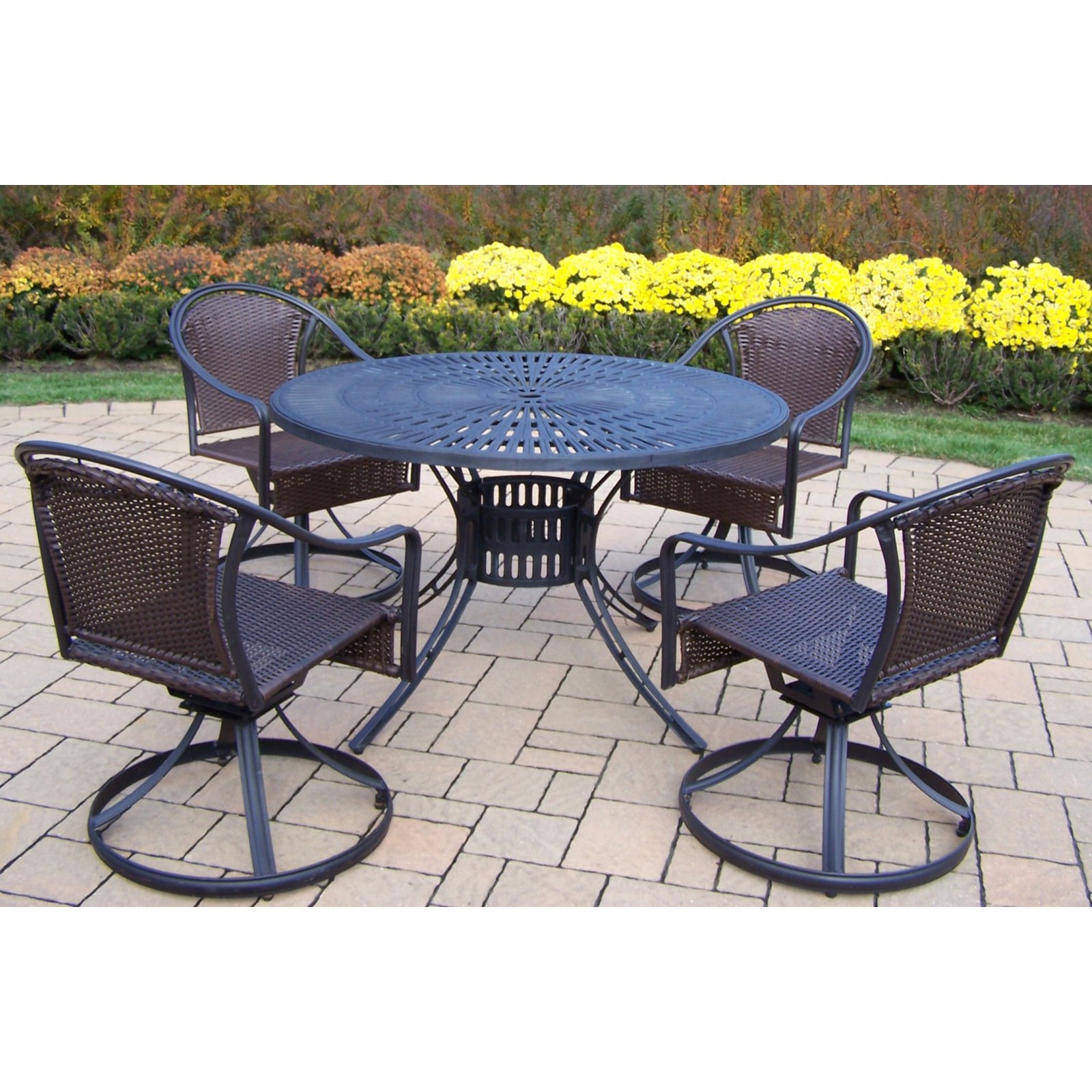 Oakland Living Sunray Tuscany 48 in. Patio Dining Set with Swivel ...
