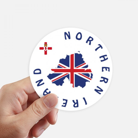 Map Flag Northern Ireland Sticker Round Wall Suitcase Laptop Label ...