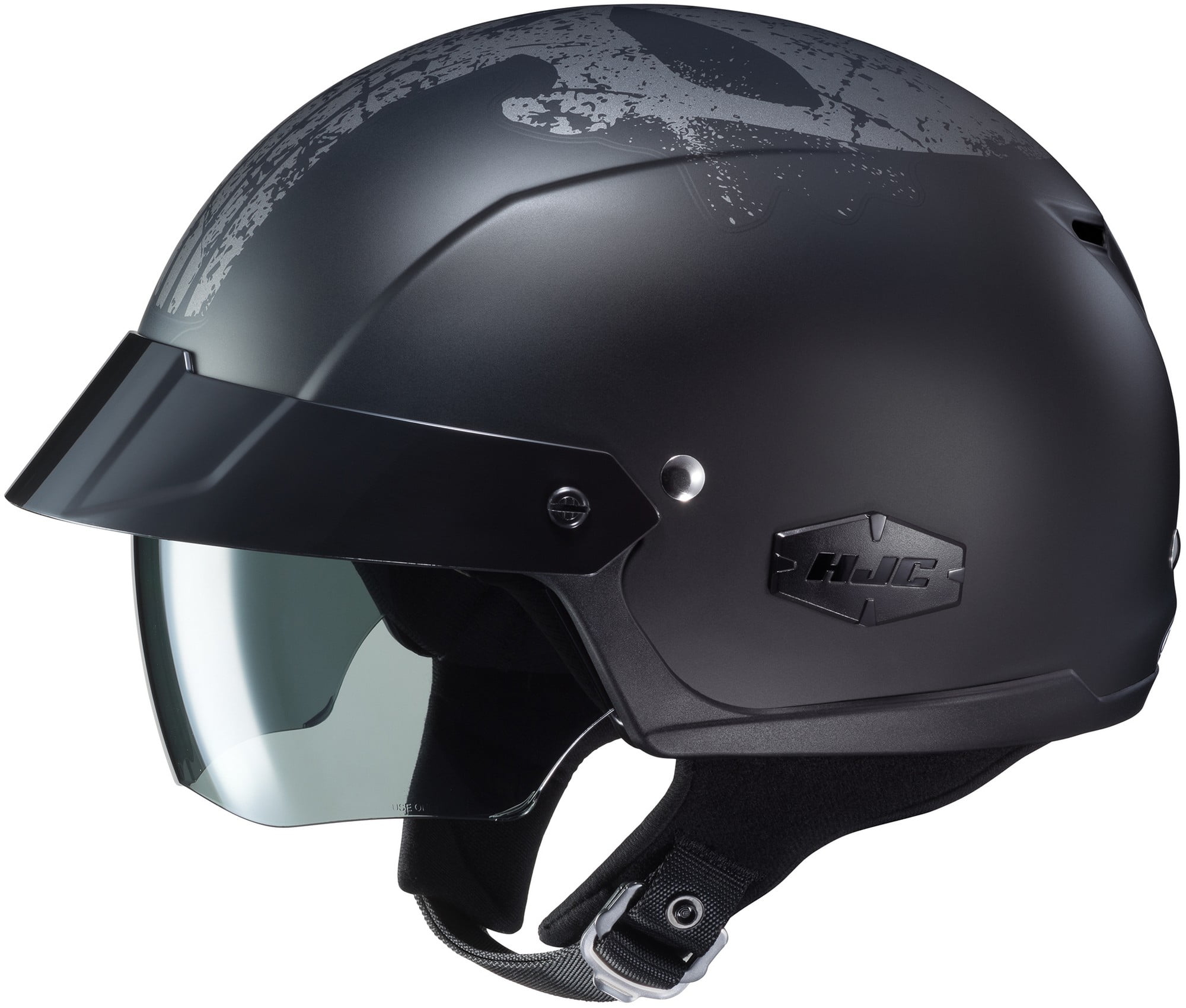HJC IS-Cruiser Punisher Open Face Motorcycle Helmet Black MD - Walmart.com