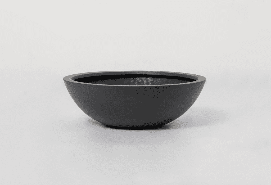 Large Nordic Minimalist Fiberstone Lightweight Round Low Bowl Planter ...