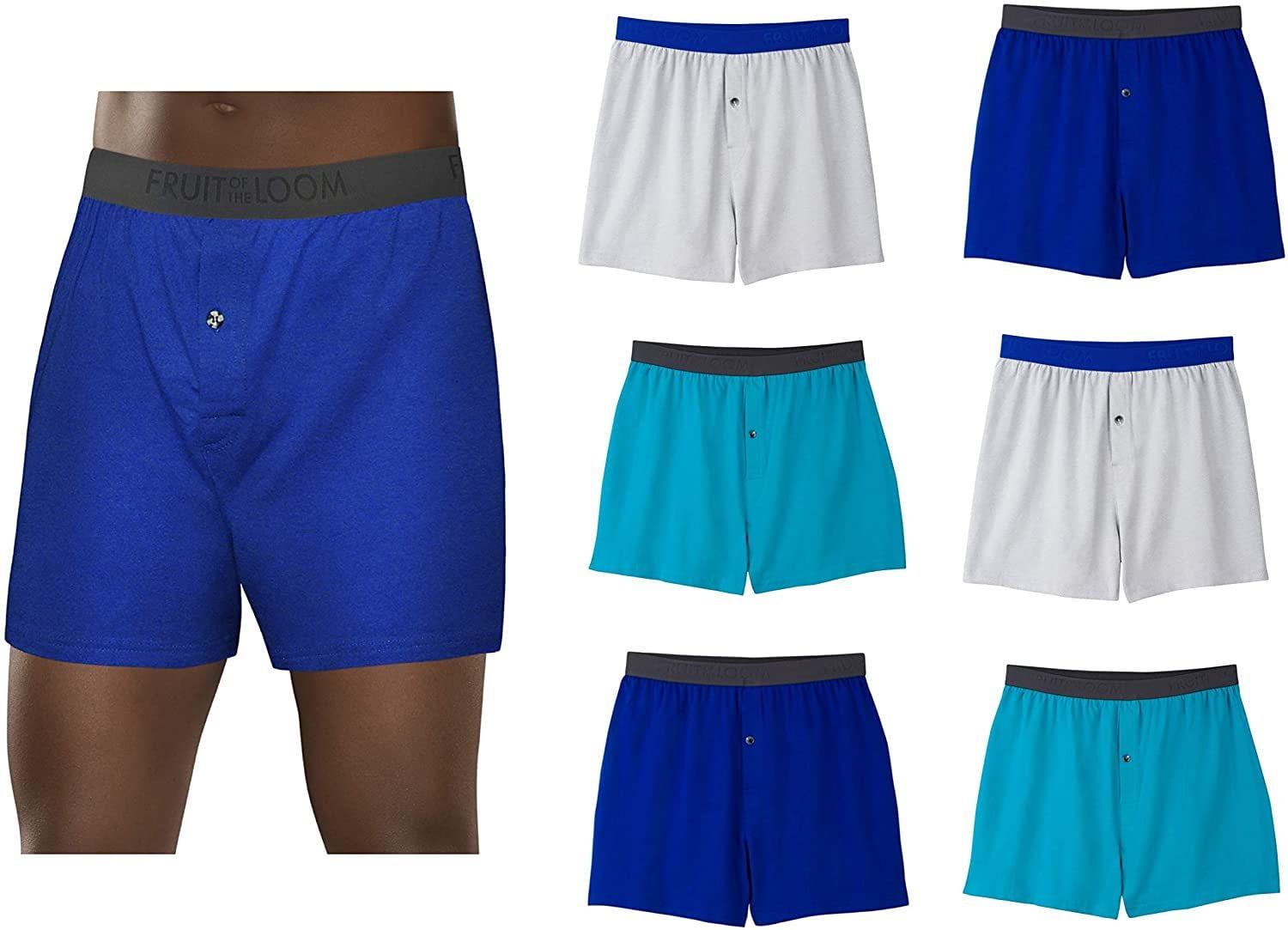 Fruit of the Loom Men's Knit Boxers Breathable Cooling Cotton Micro ...