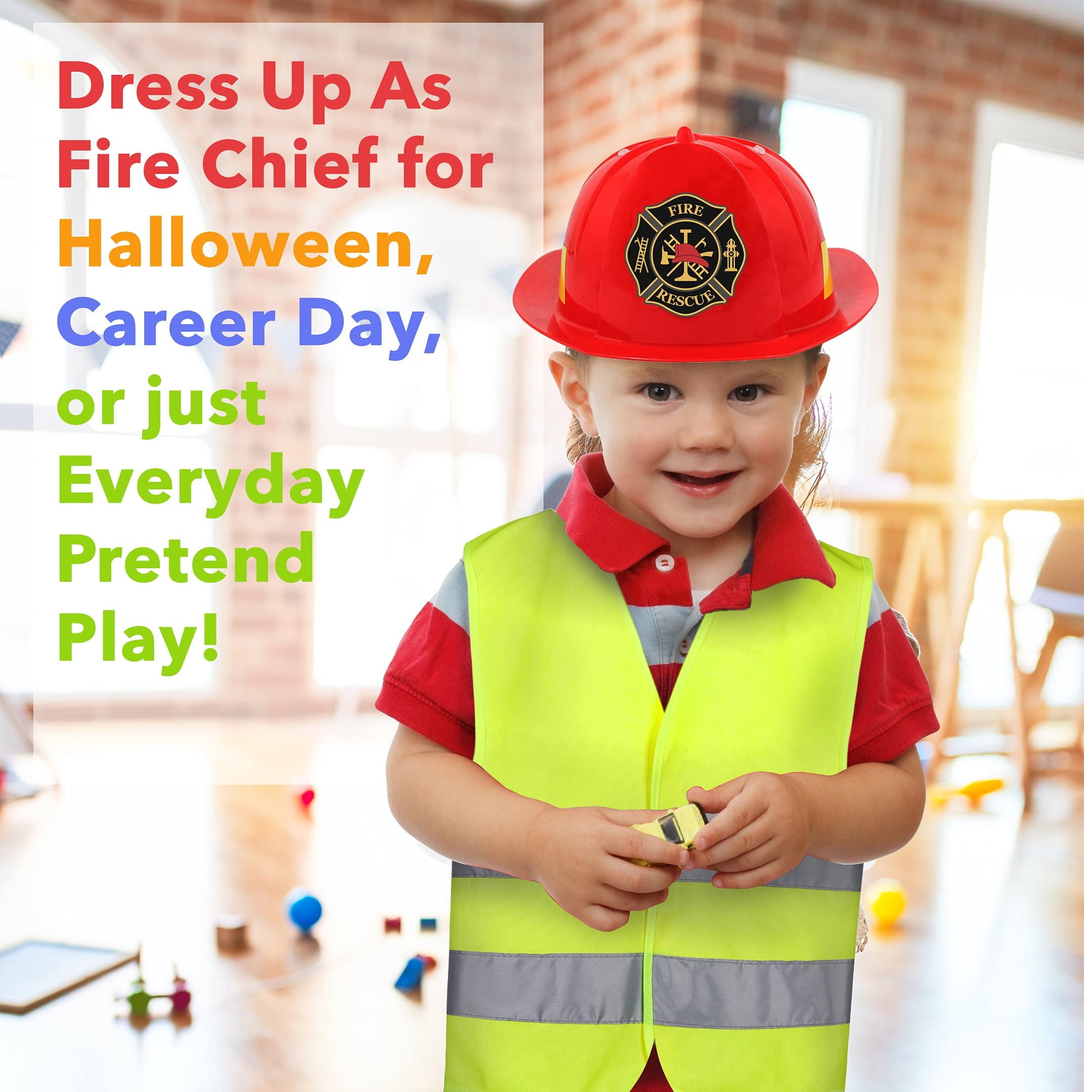 Buy WONKAWOO Fireman Costume Set for Kids with Firefighter Helmet and ...