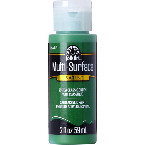 FolkArt Multi-Surface Acrylic Craft Paint, Satin Finish, Classic Green ...
