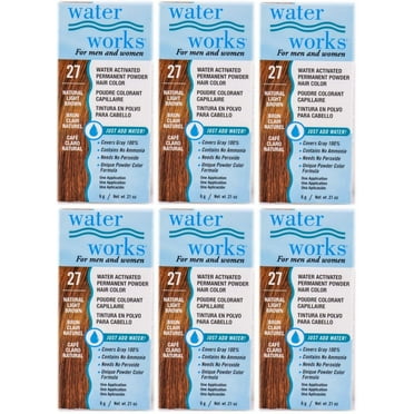 Water Works Permanent Powder Hair Color #23 Natural Dark Brown (6 Pack ...