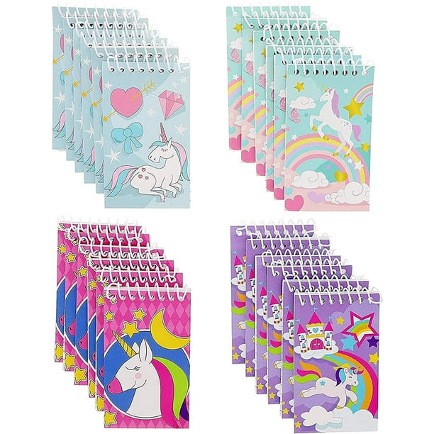 Mini Spiral Notepads, Unicorn Design (3 x 5 Inches, 24-Pack ...