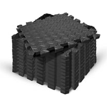 EVA Foam Interlocking Mats - Black - 3/4" Thick, 12 Square Feet ...
