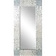 DecMode 36" x 70" Cream Handmade Wall Mirror with Blue Corners ...