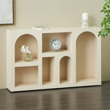 DecMode 47" x 30" Cream Metal Geometric 6-Tier Shelving Unit with ...