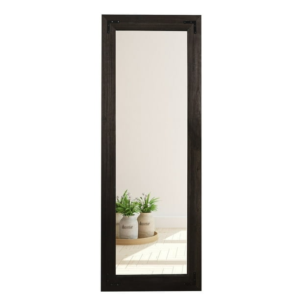 YOSHOOT Wooden Full Length Mirror, 63"x24" Rustic Standing Mirror ...