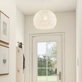 Topbuy Paper Pendant Light Fixture Round Hanging Ceiling Light with ...