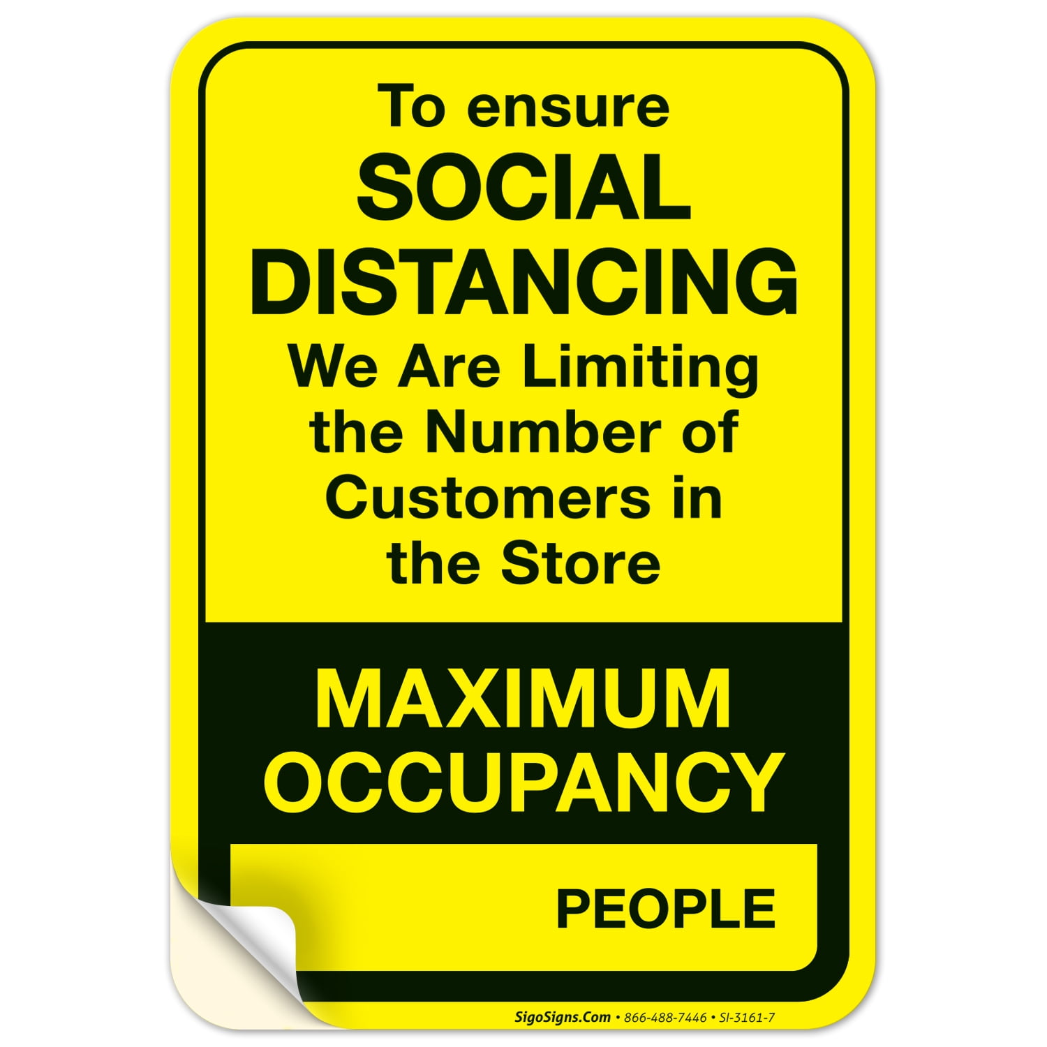 Social Distancing Sign, Maximum Occupancy Sign, 10x7 Vinyl Sticker ...