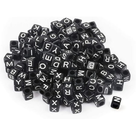 Letter Beads, 200Pcs Square Plastic Beads Alphabet Bead for Kids DIY ...