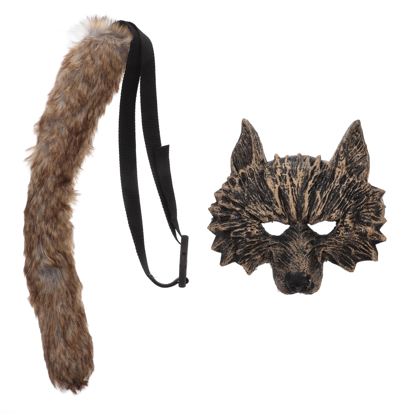 BRIGHTFUFU Conjunto de disfraz de hombre lobo con máscara de lobo y ...