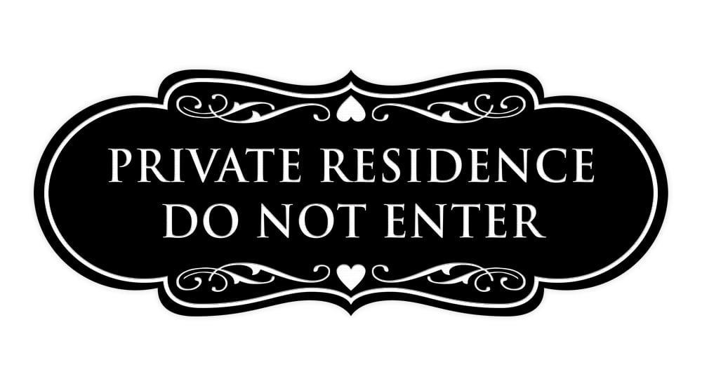 Designer Private Residence Do Not Enter Sign (Black) - Small - Walmart.com