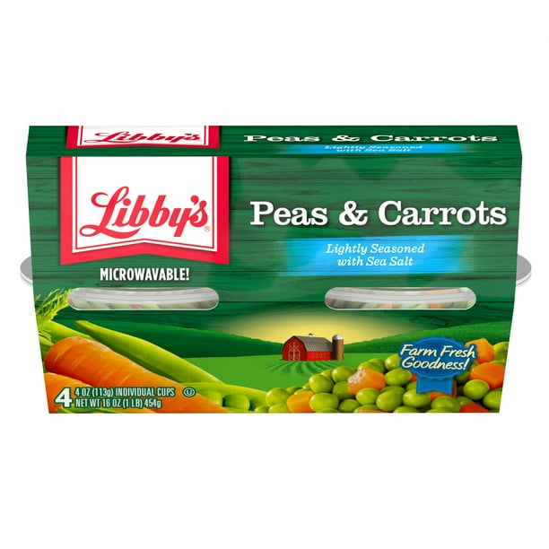 (4 Count) Libby's Seasoned Peas & Carrots, Canned Vegetables, 4 oz - Walmart.com