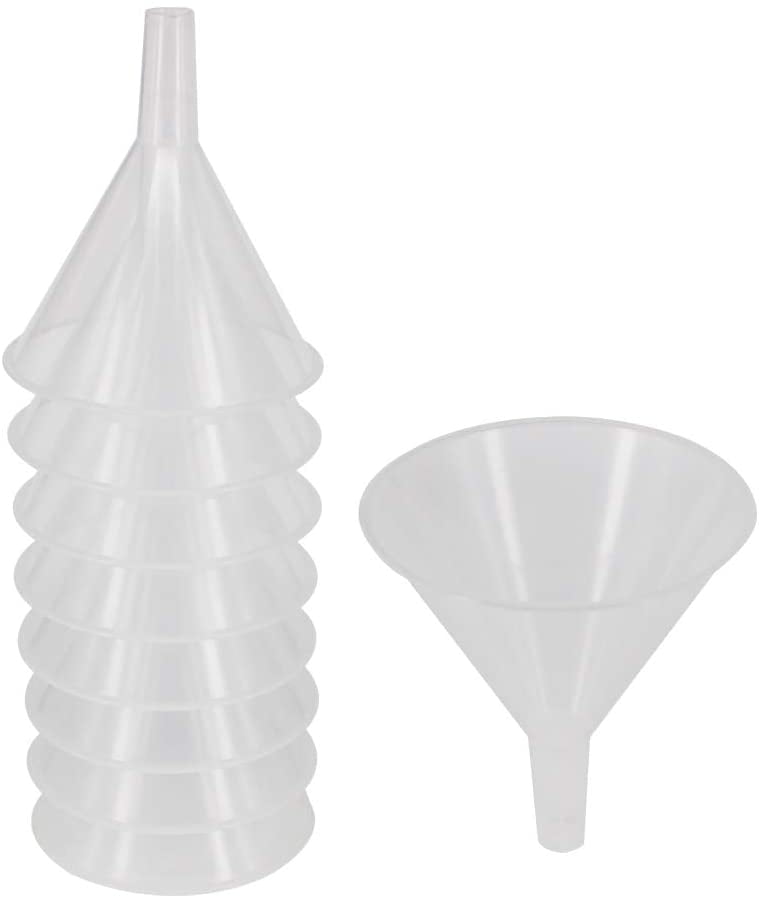8 Pack Multi-Purpose Plastic Funnels with Long Reaching Spout (4.7 ...